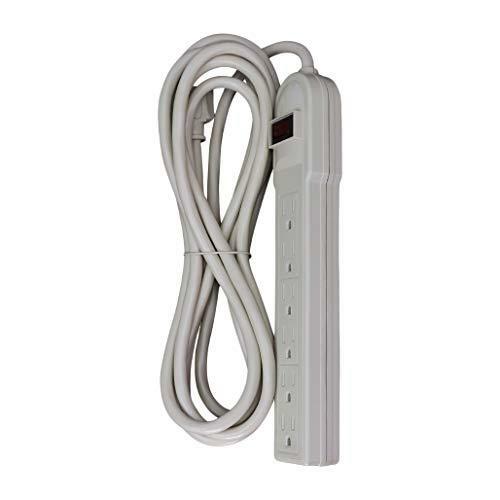 Uninex 6 AC Outlet 12ft 14/3 AWG Extra Long Power Cord Strip Electrical ...