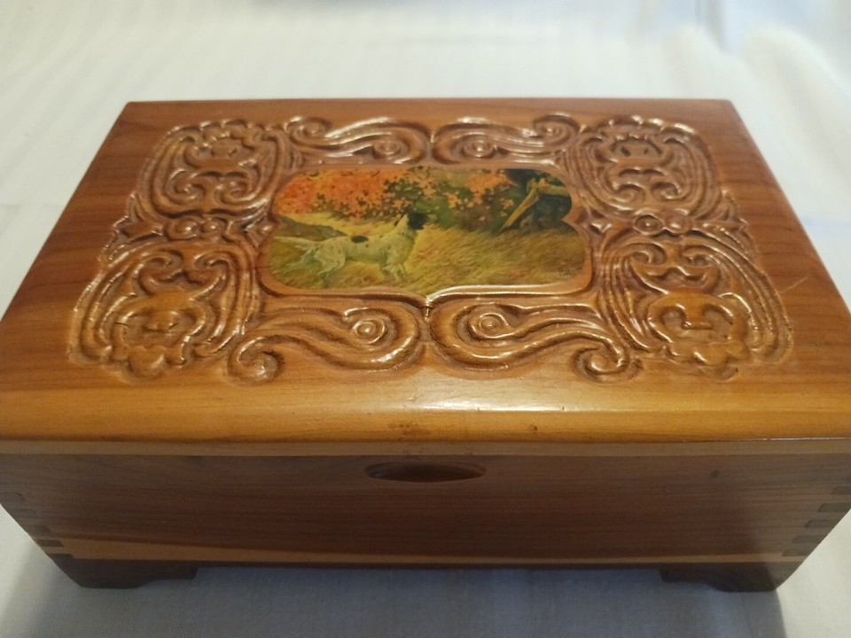 Vintage Mini-Cedar Chest Dovetail Corners Routered Top Decoupaged ...