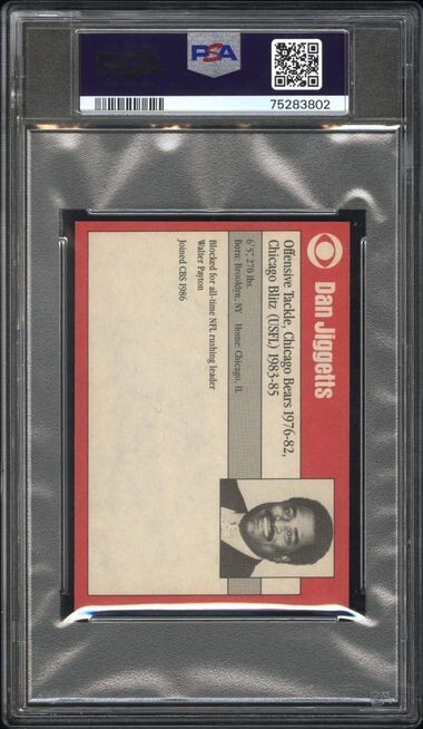 DAN JIGGETTS 1989 NFL on CBS Television Announcers PSA 5 EXCELLENT ...