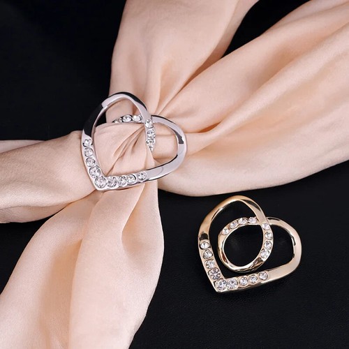 T-shirt Heart Scarf Brooch Scarf Clasp Fastener Shawl Ring Clip Pin ...