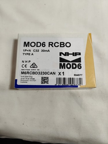 NHP MOD6 Rcbo C32 30mA Type A - M6RCBD3230CAN | eBay Australia