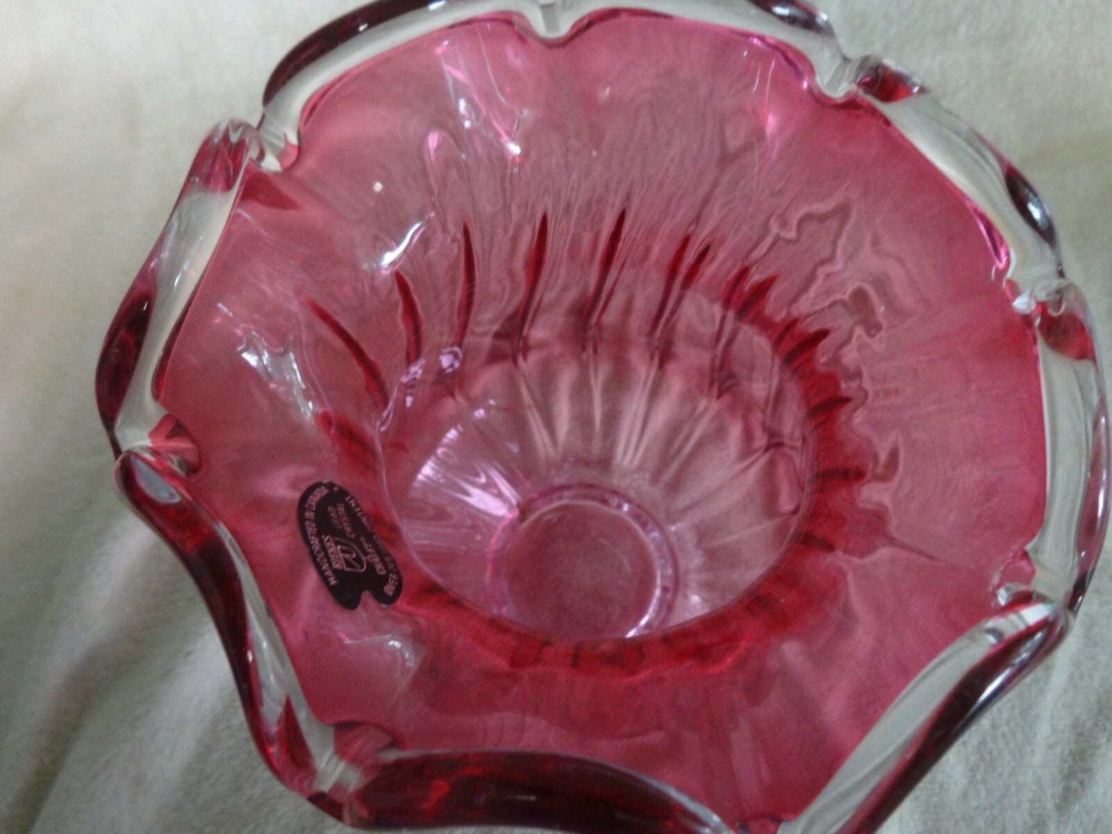 Pink Lead Crystal Vase Handcrafted in Canada Riekes Chalet | eBay