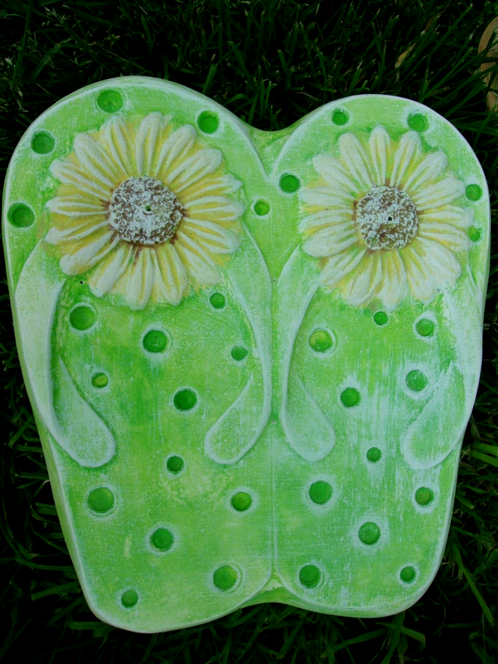 Daisy flip flop mold plaster cement concrete mould 10" x 9.5" x 3/4 ...