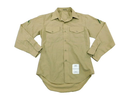 USMC Khaki Shirt 15 1/2 x 34 Long Sleeve 2122 US Marine Lcpl Uniform ...