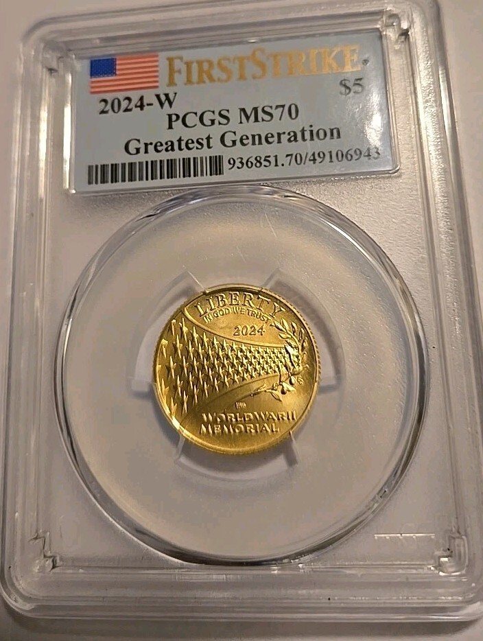 2024-W $5 Gold Greatest Generation Commemorative PCGS MS70 - LOW ...