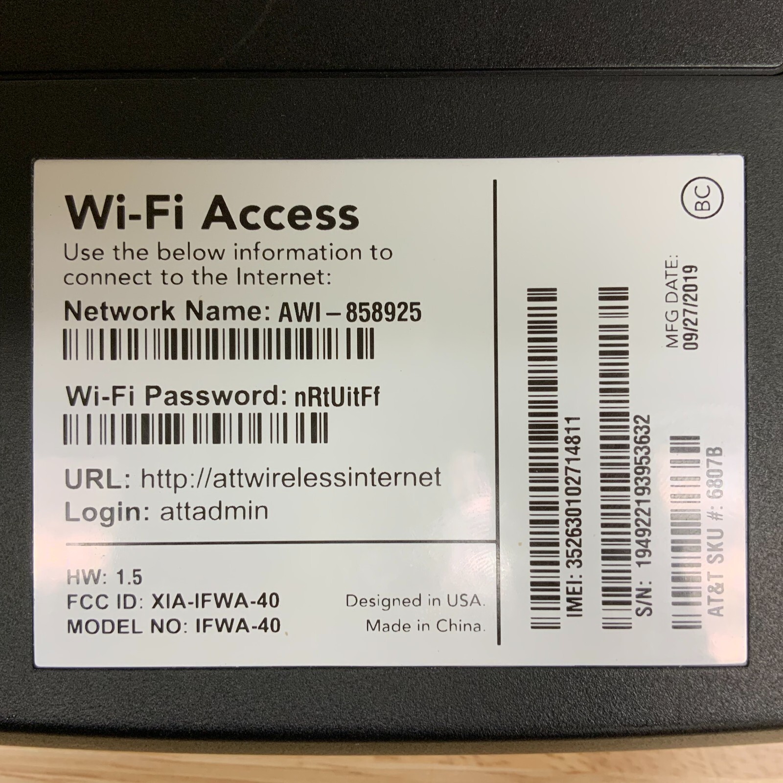 NetComm IFWA40 Wifi Hotspot Modem AT&T Home base router Used Good ...