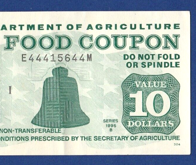 $10 U.S Department of Agriculture Food Coupons Food Stamps scrip token ...
