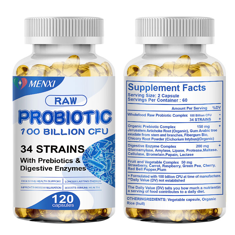 Probiotics Capsules - 100 Billion CFU with 34 Bacteria Strains ...