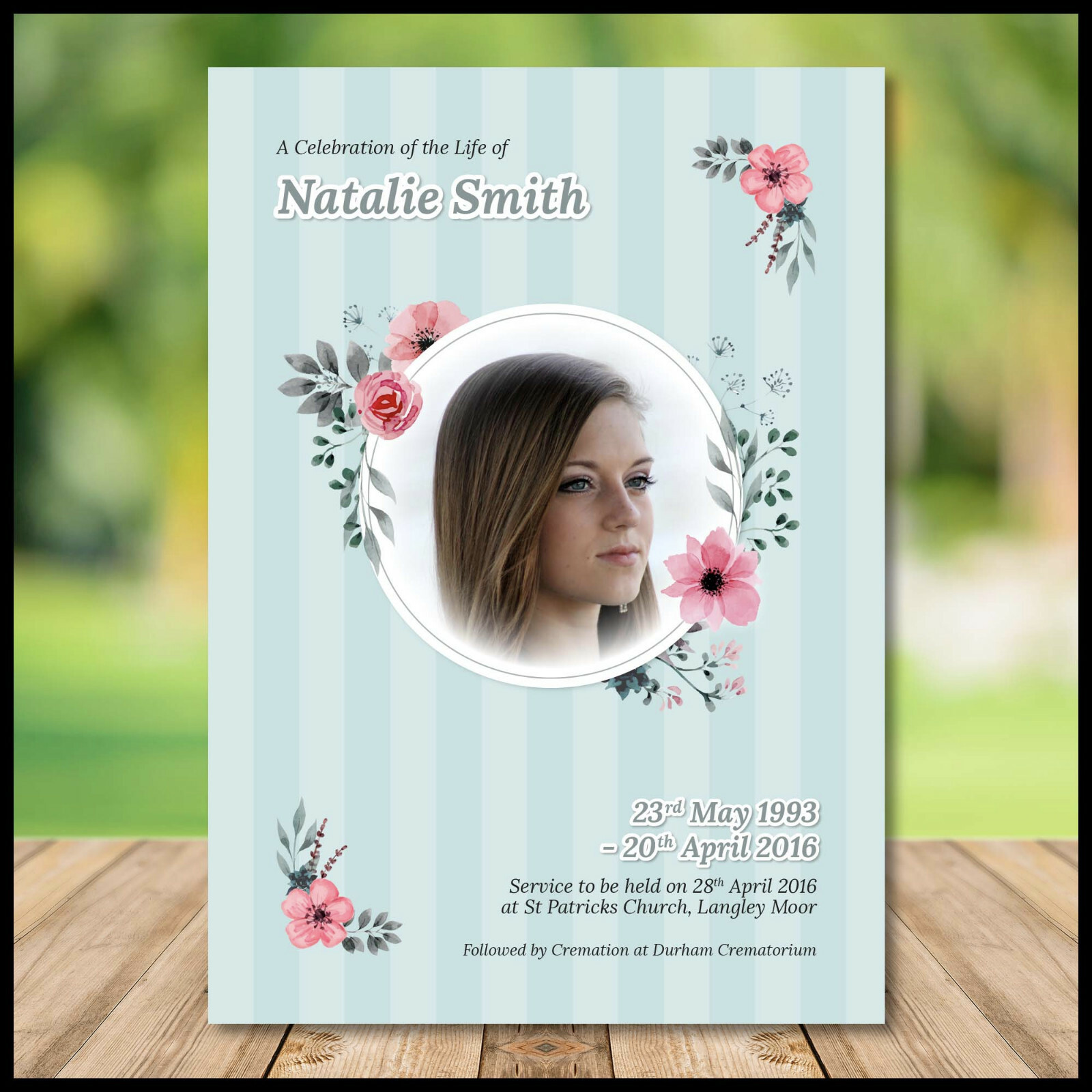 Personalised Funeral Order of Service Memorial Booklet Hymn Service ...