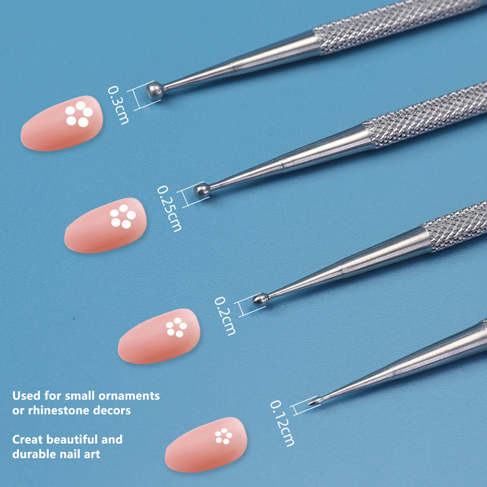 8pcs Nail Point Drill Pen Double Headed DIY Nail Painting Titanium ...