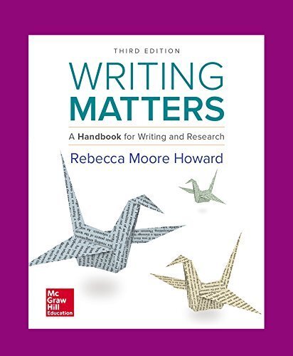 WRITING MATTERS,TABBED (COMB) 9781260166446 | eBay
