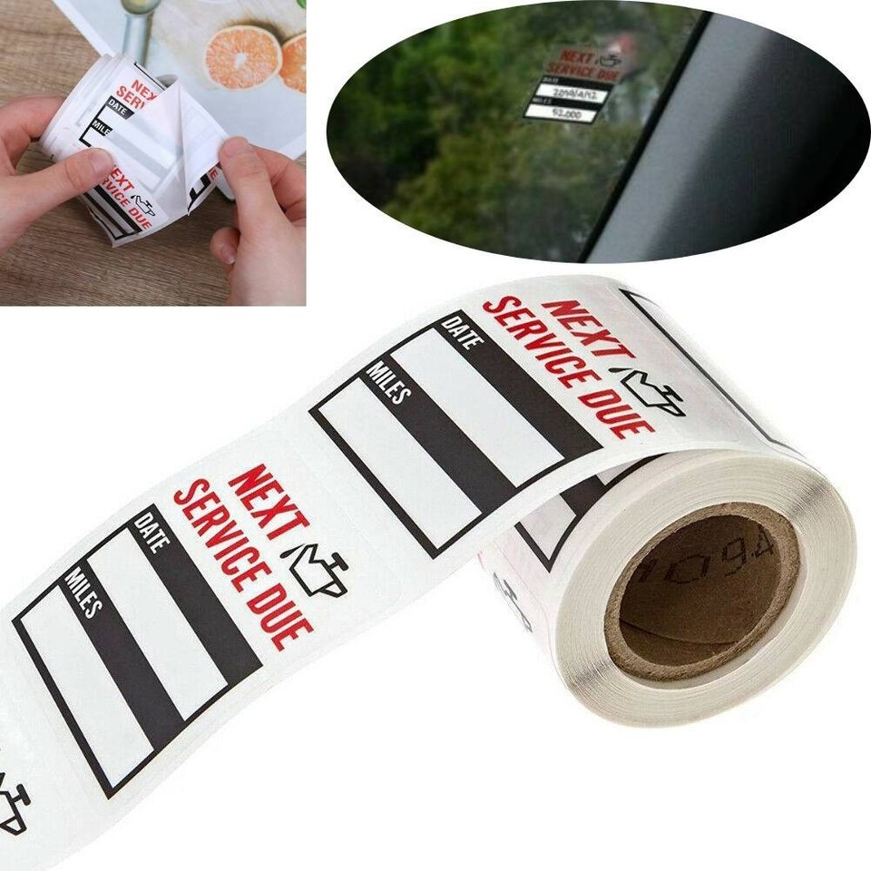 100 Pcs/Roll Car Oil Change Service Reminder Sticker Stock Stickers 2 ...
