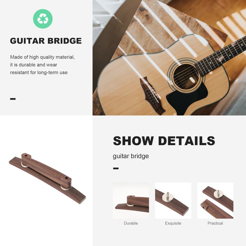 Height Adjustable Guitar Bridge Guitar Replacement Bridge Wooden Guitar ...