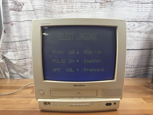 QUASAR VV-1317W 13" Color CRT TV / VCR VHS Combo Tested Working Gaming ...
