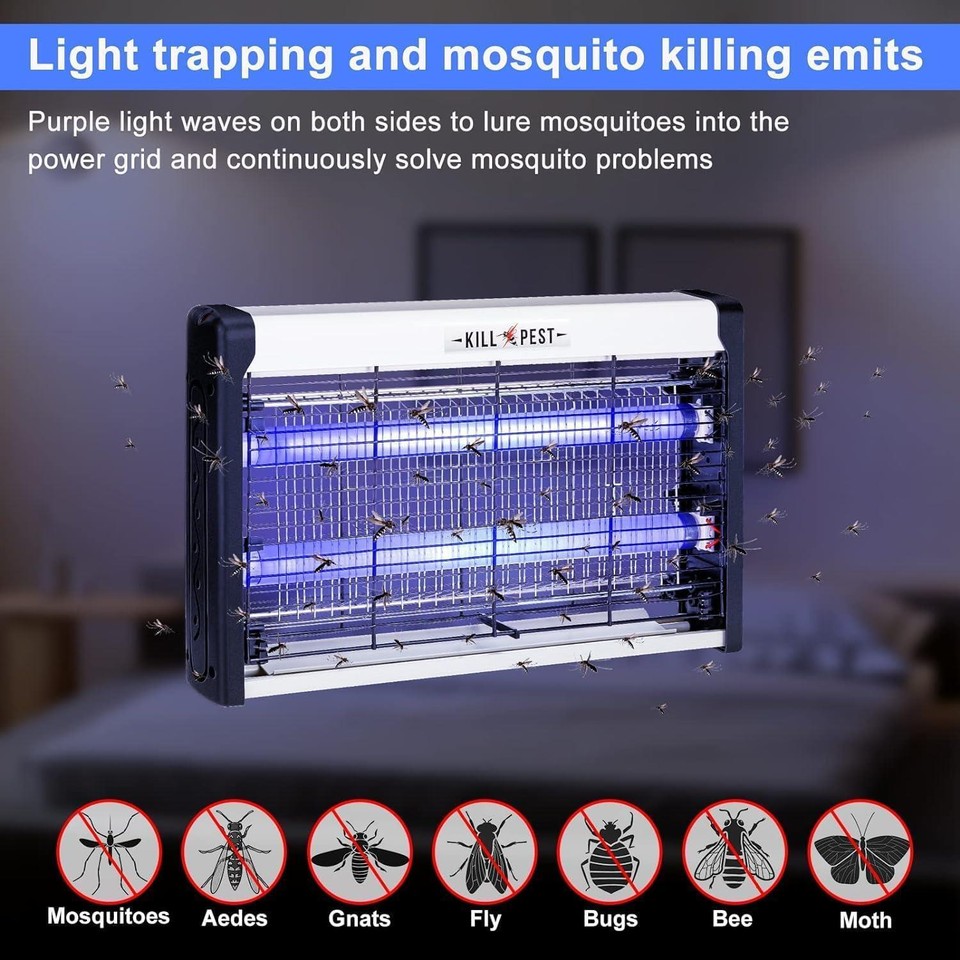 8W Electric Insect Killer LED Tube Mosquito Fly Bug Zapper Pest Trap ...