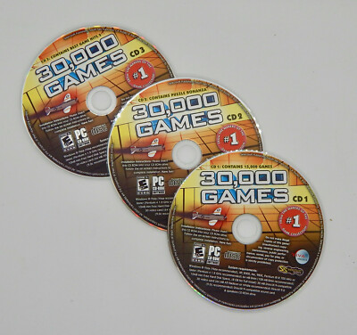 30,000 Games PC CD-ROM Game Collection 3 Disks Viva Media 2007 Puzzle ...