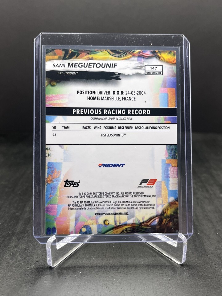 2024 Topps Finest Formula 1 F1 Sami Meguetounif Uncommon Blue 010/150 ...