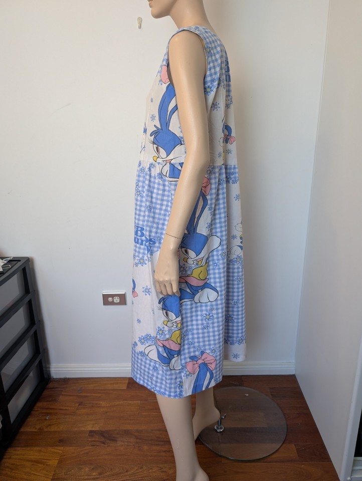 Vintage 90s Babs Bunny Dress Tiny Toons Gingham Pinafore Handmade ...