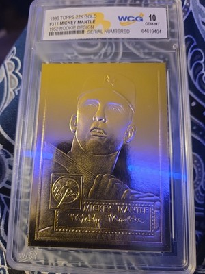 1996 Topps Mickey Mantle 22K Gold Card 1952 ROOKIE Card Design #311 | eBay