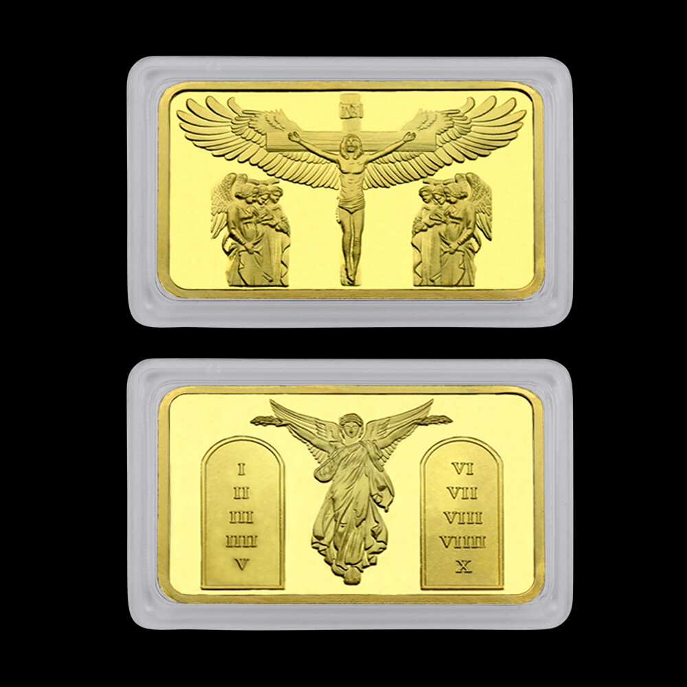 Jesus Tied To The Cross GOLD Bar Metal Relief Commemorative Medal ...