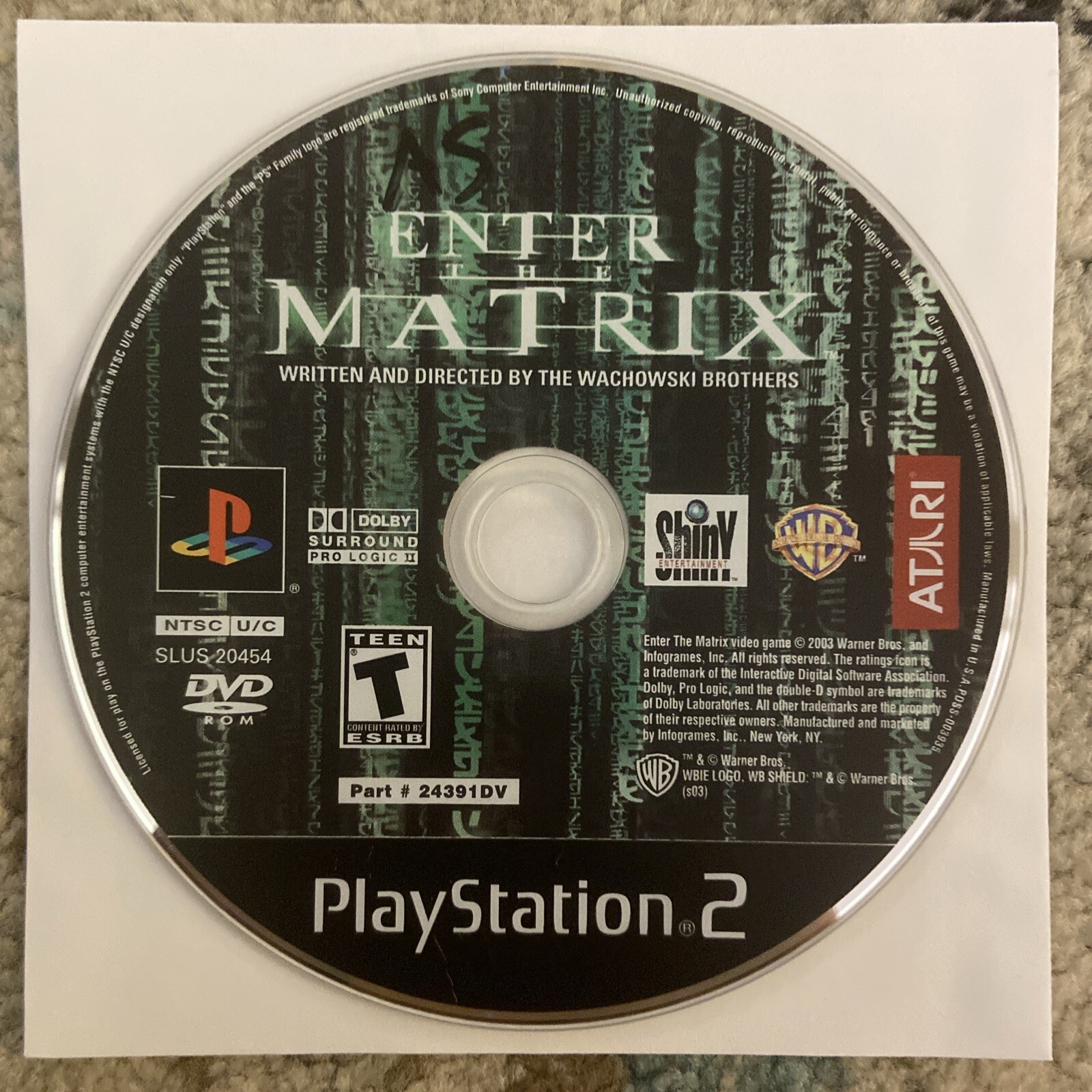 🔥 Enter the Matrix (PS2 PlayStation 2, 2003) Good Disc Only! See ...
