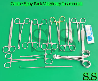 Canine Spay Pack Veterinary Instrument Forceps Scissors DS-1091 | eBay
