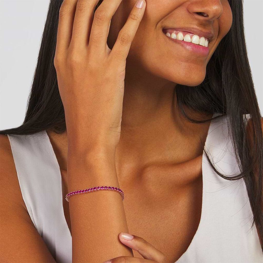 STROILI Womens Bracelet 1682557 Silver 925% Tennis Gold Rose 18cm | eBay