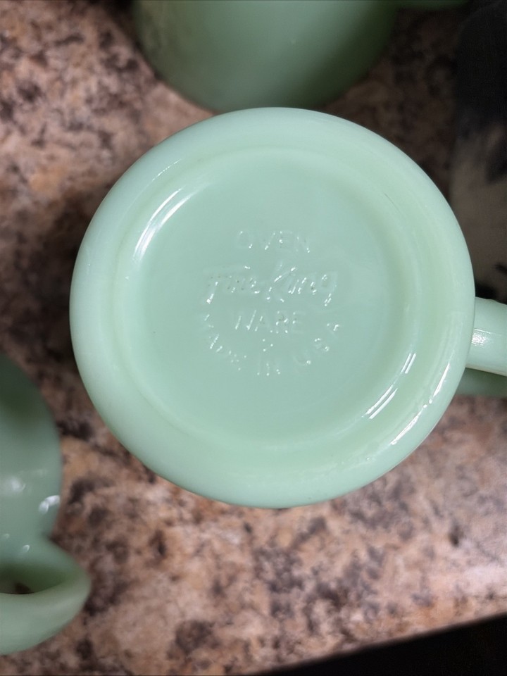 Fire King Anchor Hocking Jadeite D Handle Coffee Cups Mugs 8 Vintage ...