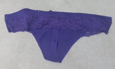 Torrid Curve 5 Solid Purple Floral Print Lace Waistband Thong Panties ...
