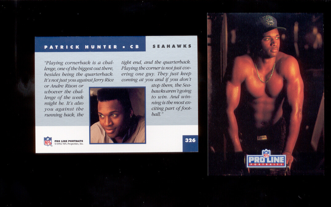 1992 Pro Line Portraits PATRICK HUNTER Seattle Seahawks Card | eBay