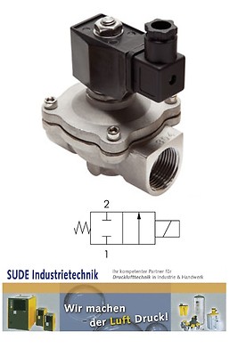 2/2-Way Solenoid Valve Normally Closed Stainless Steel Viton Forced ...