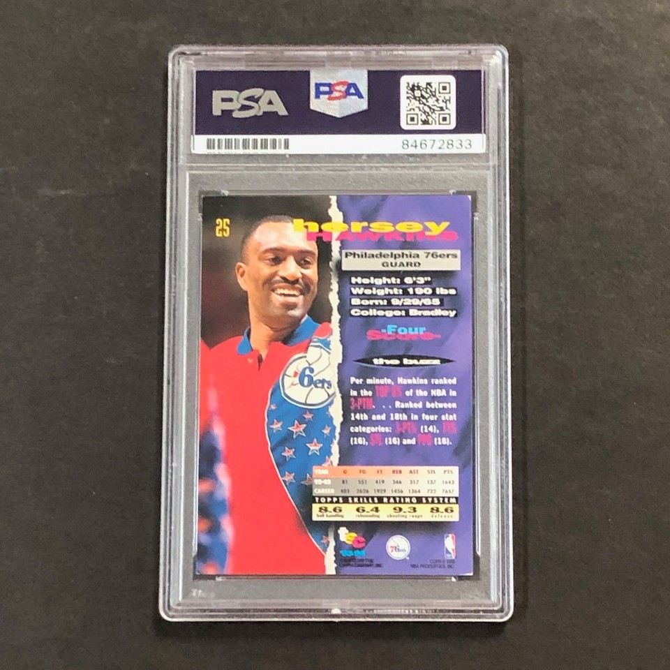 1992-93 Topps Stadium Club #25 Hersey Hawkins Signed Card AUTO 10 PSA ...