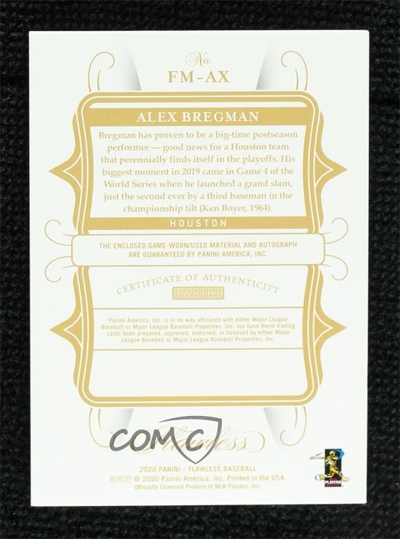 2020 Panini Flawless Flawless Moments Emerald /5 Alex Bregman #FM-AX ...