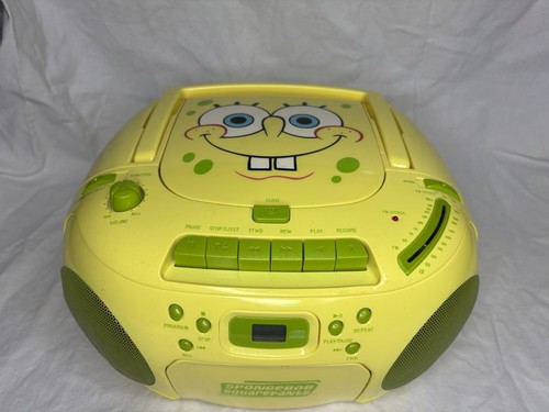 SpongeBob SquarePants AM FM Radio Boombox CD Cassette Player SB 265 ...