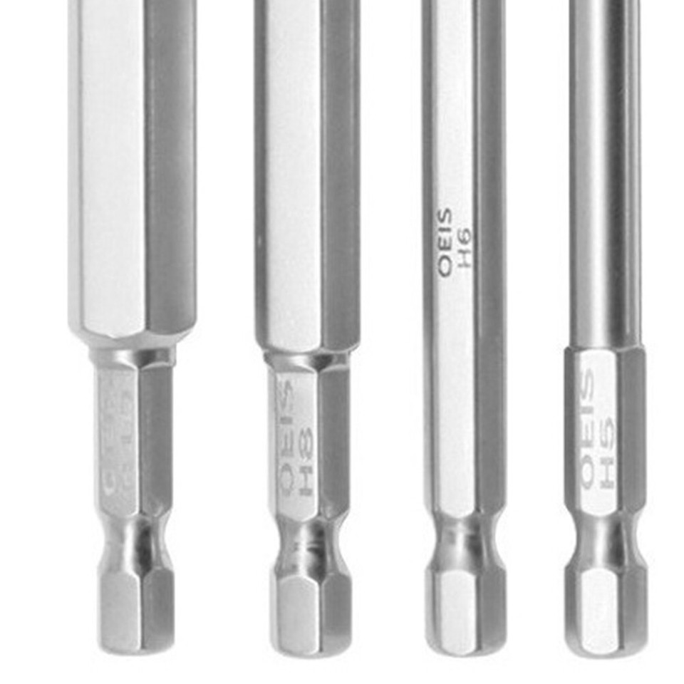 9pcs Magnetic Allen Wrench Drill Bits Allen Key Drill Bit 100mm Long S2 ...