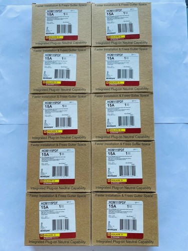 10 PCS SQUARE D HOMELINE HOM115PDF HOM115PDFC PLUG ON NEUTRAL 15A AFCI ...