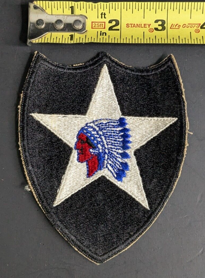 WW2 US Army Military 2nd Infantry Division White Back Patch Indian Head ...