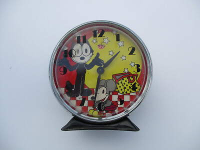 1989 Felix The Cat & Skiddoo Mouse Animated Wind-Up Alarm Clock | eBay