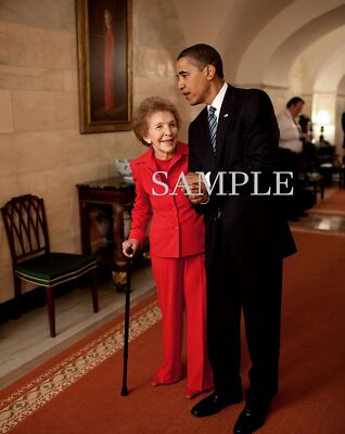PRESIDENT OBAMA with Former First Lady NANCY REAGAN Photo (163-O) | eBay