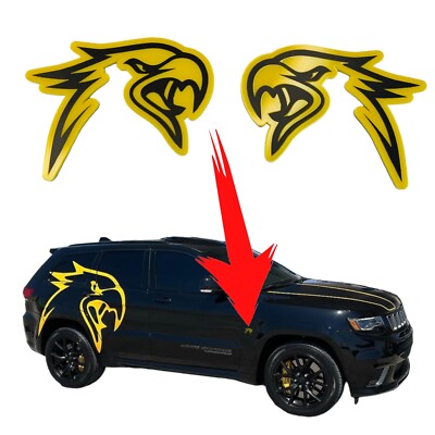 Yellow HellHawk Emblems fits wk2 Jeep Trackhawk Grand Cherokee Track ...