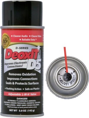 DeoxIT D5 Contact Cleaner Rejuvenator Spray LMH Adjustable Valve 142g ...