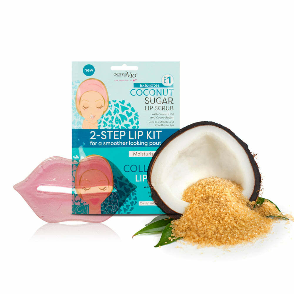 DERMA V10 2 Step Lip Kit Coconut Smoother Looking Pout and Scrub ...