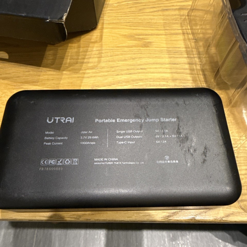 Car Battery Booster Jump Starter Power Pack,UTRAI Jstar Air Portable ...