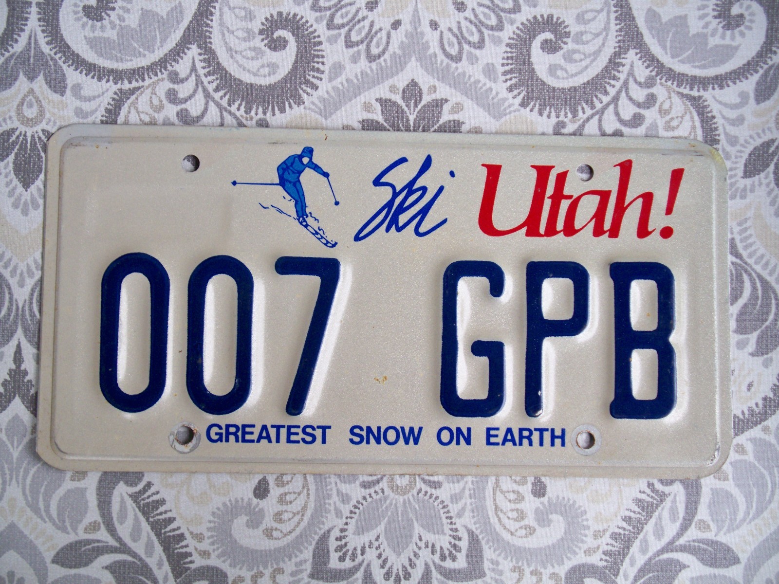 2000 Ski Utah License Plate 007 GPB James Bond 007 Related Excellent ...