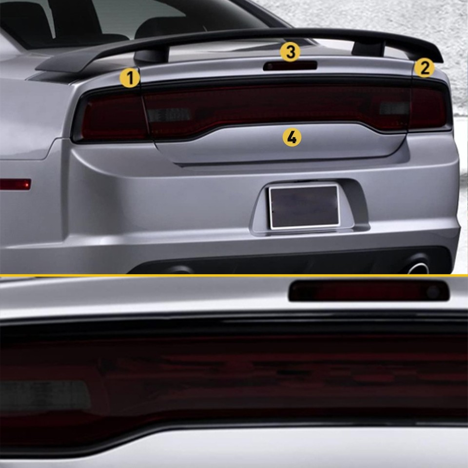 For 2011-2014 Dodge Charger Tail Light Sticker Smoked Vinyl Precut ...