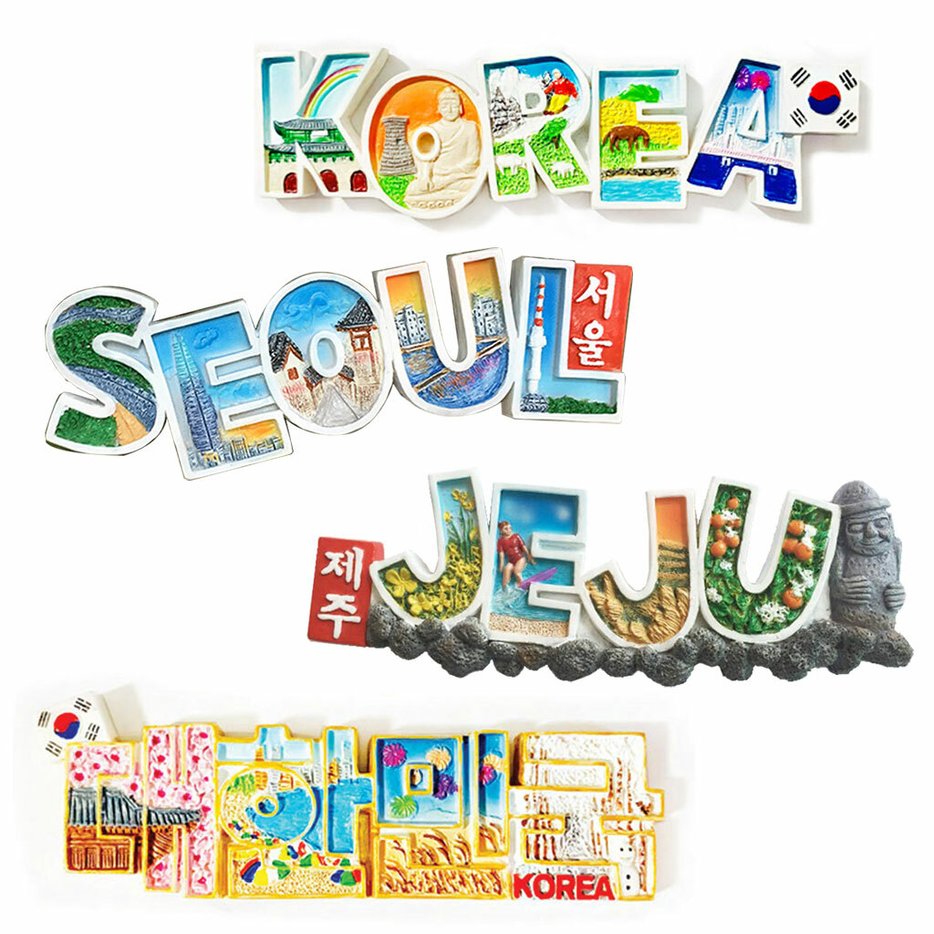 Alphabet Korea Seoul Jeju Lettering Fridge Magnet Refrigerator Magnets ...