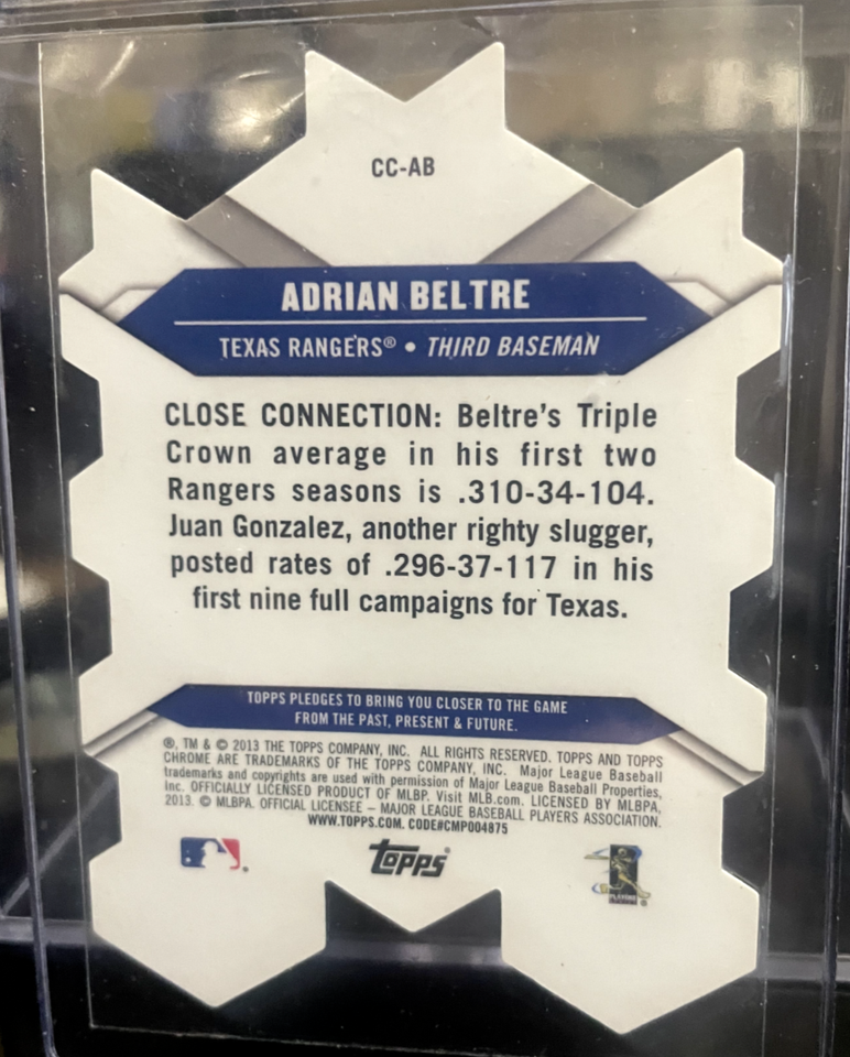 Adrian Beltre 2013 Topps Chrome #CC-AB Texas Rangers baseball card | eBay