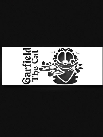 3x8 Inch Custom Cut Stencil Garfield Pizza Arts And Crafts Painting On ...