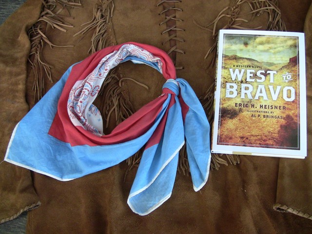 John Wayne styled Hondo Bandana & West to Bravo Western Novel, Duke ...