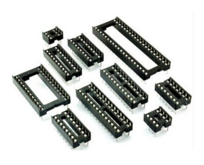 DIL DIP Socket Holder Connector Adapter Solder 6 8 14 16 18 20 24 28 32 ...
